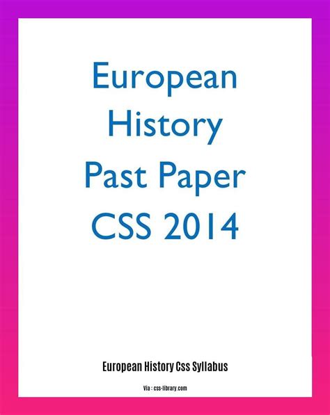 Navigating The Complexities Of European History Css Syllabus A Scholar