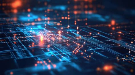 Digital Network Data Flow Connections And Global Systems Stock