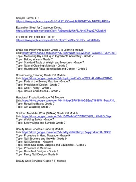 Tle Topics For Demo Pdf Foods Nature