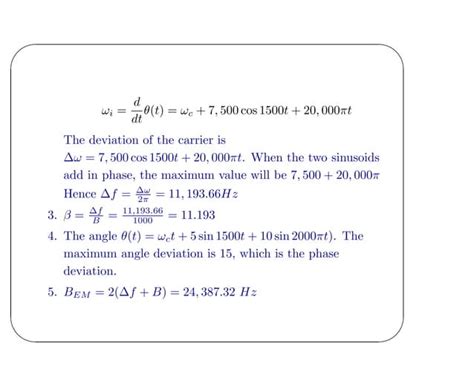 An Angle Modulated Signal Different Example Ppt