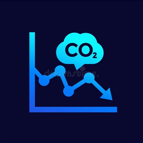 Co Carbon Emissions Reduction Icon With Graph Stock Vector Illustration Of Monitoring