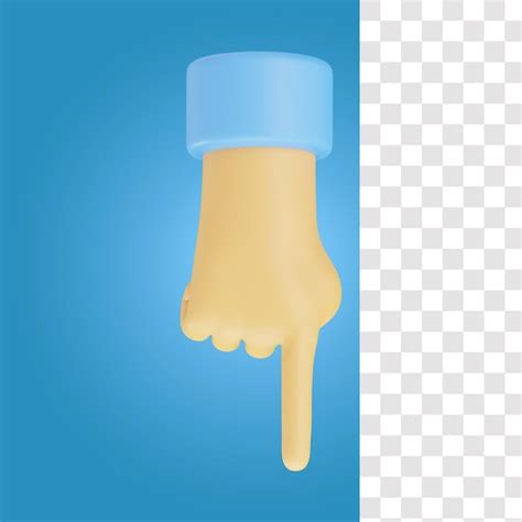 premium psd finger down hand gesture 3d icon