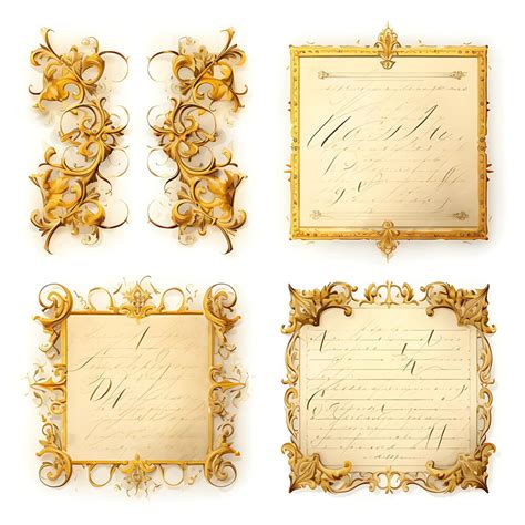Premium Photo A Set Frame Of Antique Manuscript Paper Faded Yellow