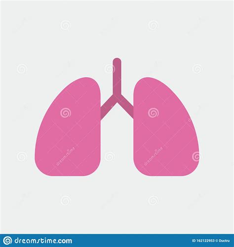 Icon Lungs Simple Black Vector Illustration Isolated On White