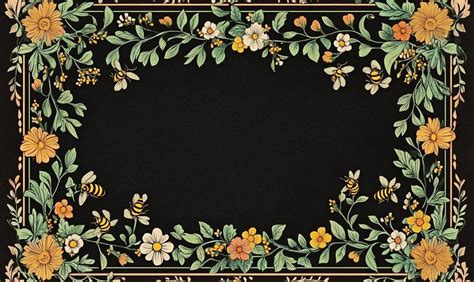 Rectangular Frame Decorated With Flowers Premium Ai Generated Image