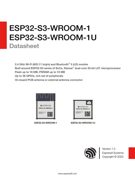 Esp32 S3 Wroom 1 Wroom 1u Datasheet En Pdf Booting Microcontroller