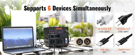VEVOR Voltage Converter Transformer 2000W Heavy Duty Step Up Down Transformer Convert From