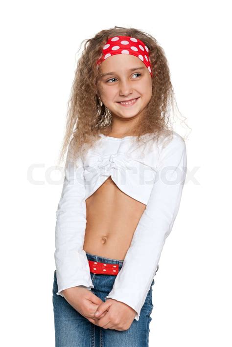 Sch Chtern M Dchen Suchen Beiseite Stock Bild Colourbox