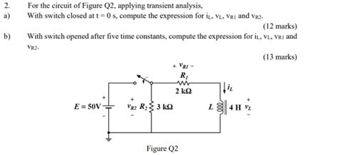 Solved For The Circuit Of Figure Q Applying Transient Chegg