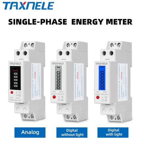 18mm Single Phase 1p 2 Wire Digital Wattmeter Power Consumption Analog Energy Meter Kwh Ac 230v