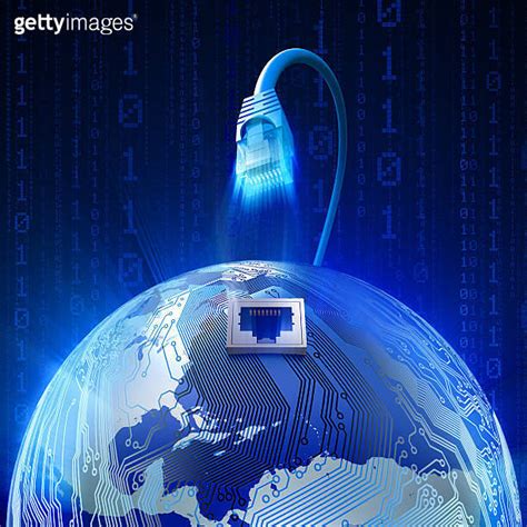 Connected World Concept Earth With Circuits And Ethernet Cable 이미지 175447313 게티이미지뱅크