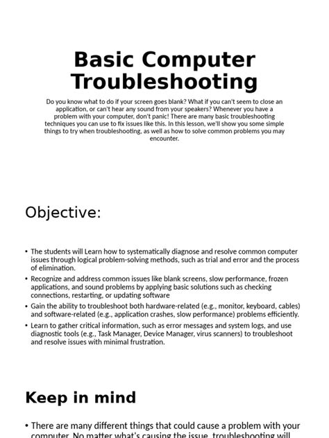 Chapter4 Basic Computer Troubleshooting Pdf Troubleshooting