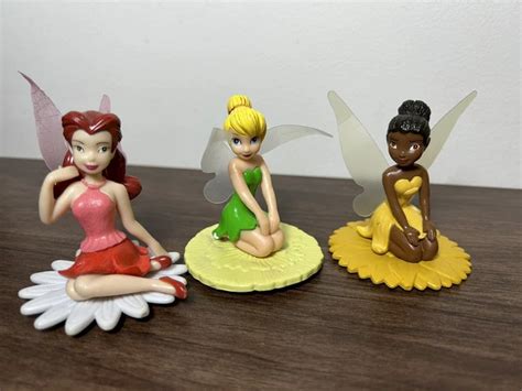 Disney Signature Fairies 3 Cake Toppers Tinkerbell Decopac Lot Of 3