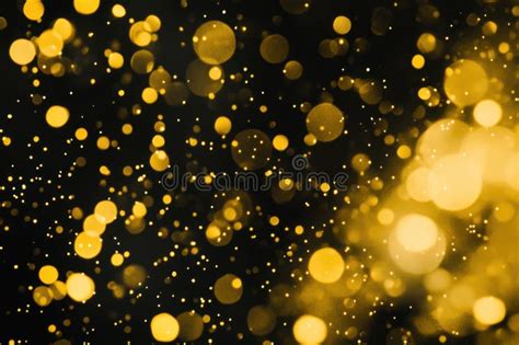 Golden Bokeh Background With Sparkling Light Particles For Festive Design Stock Image Image