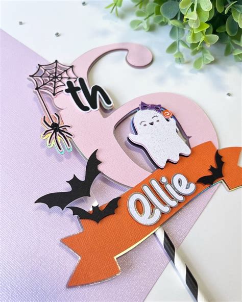 Halloween Cake Topper Ghost Birthday Theme Halloween Birthday Party