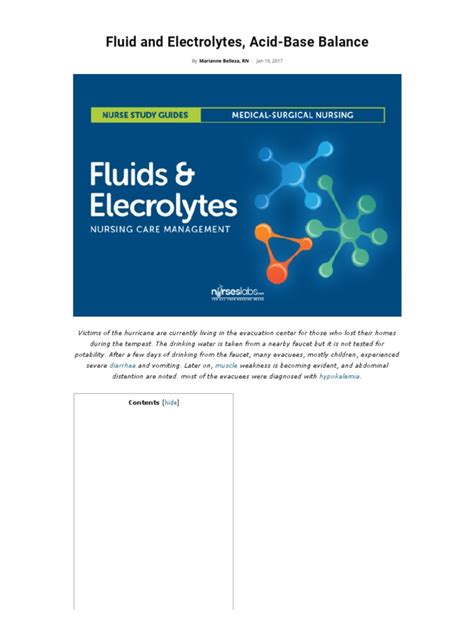 Fluids And Electrolytes Pdf Electrolyte Cell Membrane
