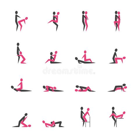 Cartoon Different Sex Poses Or Position Couple Set Vector Stock Vector