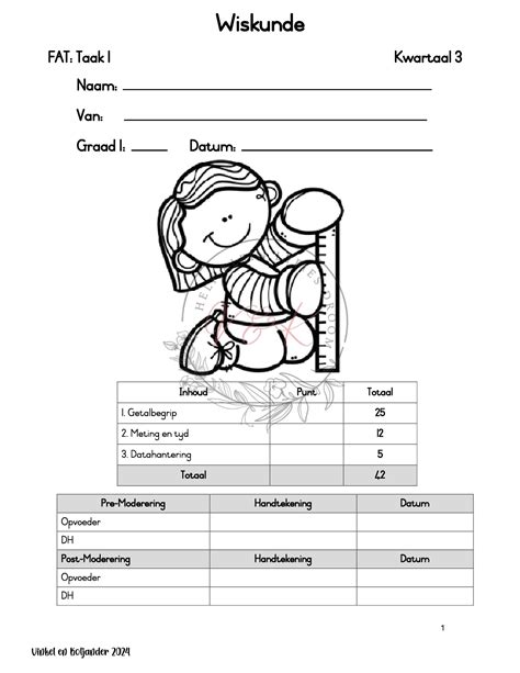 Graad 1 Wiskunde Assessering Kwartaal 3 2024 Vinkel And Koljander