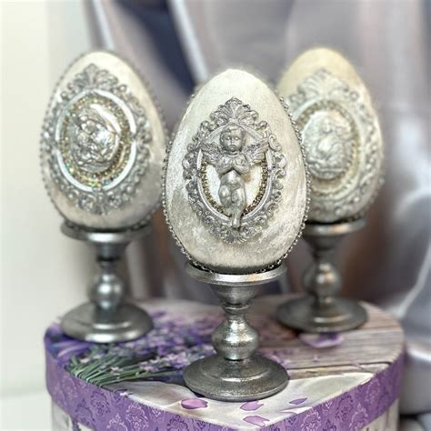 Velvet Easter Eggs Virgin Mary Easter Table Decor Easter T Catholic Easter Decorative Eggs