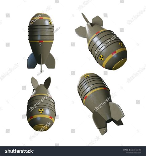 Set Realistic Atomic Nuclear Bomb Isolated Stock Illustration