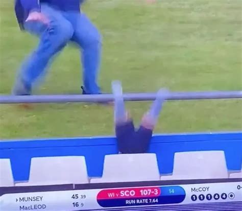 Horror Moment Young Fan Falls Head First Down Gap At T20 World Cup As Dad Rushes To Him Daily Star