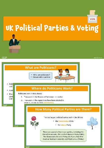 The Uk Government — Political Parties And Voting Years 5 6 Cgp Plus