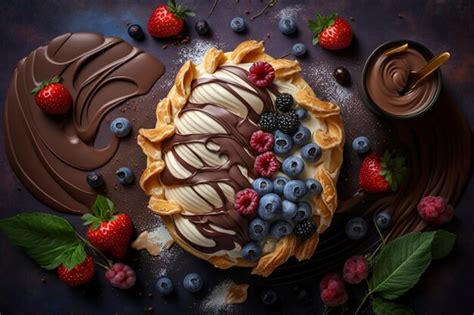 Choco De Pan Brioche Francés Y Crema De Queso Mascarpone Foto Premium