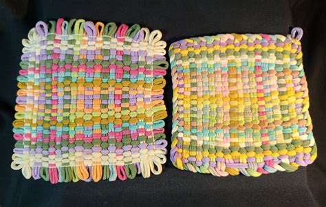 Colorful Vintage Potholder Pair Etsy