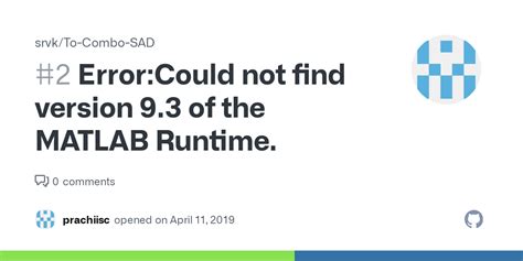 Errorcould Not Find Version 93 Of The Matlab Runtime · Issue 2 · Srvkto Combo Sad · Github