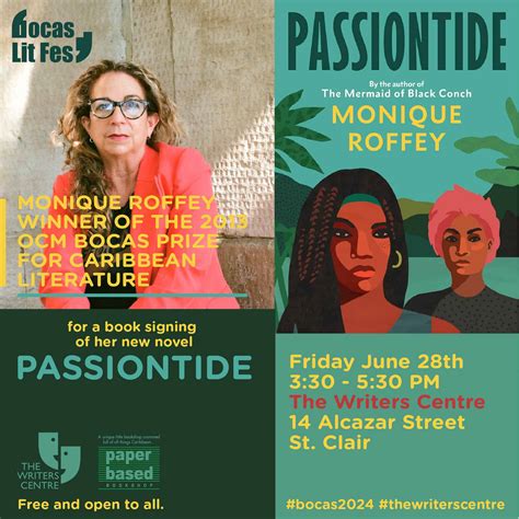 Author Roffey Signs Passiontide At The Writers Centre • Bocas Lit Fest