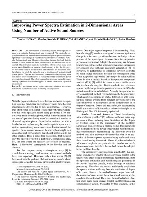 Pdf Enhancement Of Sound Sources Located Within A Particular Area Using A Pair Of Small