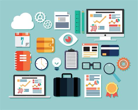 Concept Vector Illustration In Flat Design Style Of Web Analytics Information Stock Vector