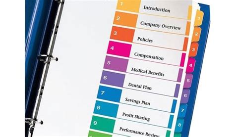 Avery Ready Index Template 10 Tab Avery 11135 Ready Index 1 10