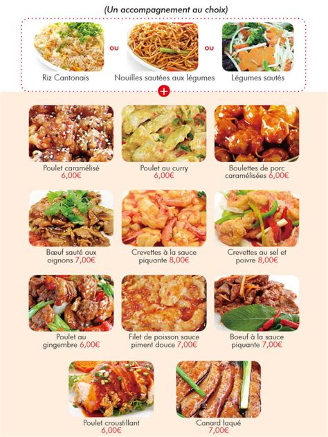 Bonheur Ruan Menu Chinois Composés