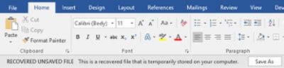 How To Recover Unsaved Word Document 200320072010201320162019