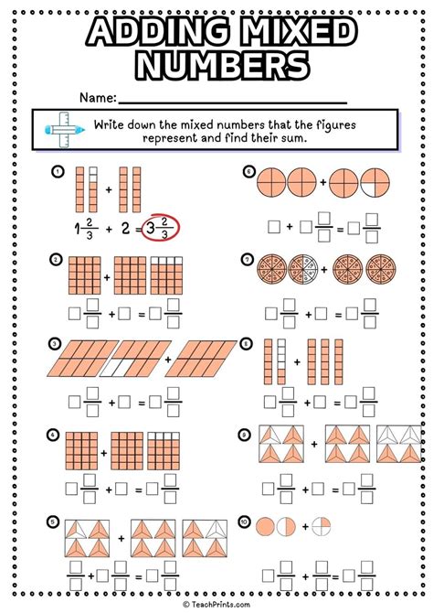 Free Adding Mixed Numbers Worksheets Teach Prints