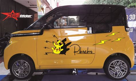 Sticker Pokemon Sticker Mobil Kuning Honda Brio Ayla Wuling Air Ev Sticker Lucu Lazada Indonesia