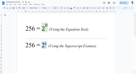 How To Write Exponents In Google Docs Easy Methods