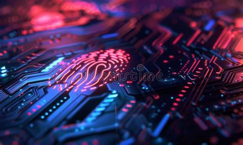 Biometrics Identification And Cyber Security Concept Stock Illustration