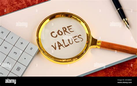 Core Values Symbol Concept Words Business And Core Values Concept Copy Space Text Written In