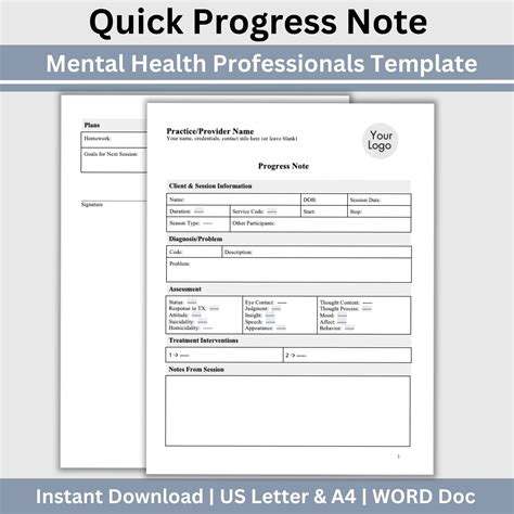 Progress Note Template For Mental Health Counselors Streamline Therap