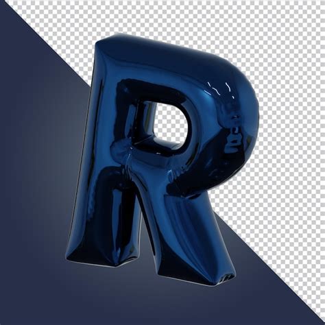 Premium Psd 3d Render Of Metallic Blue Alphabet Letter Isolated