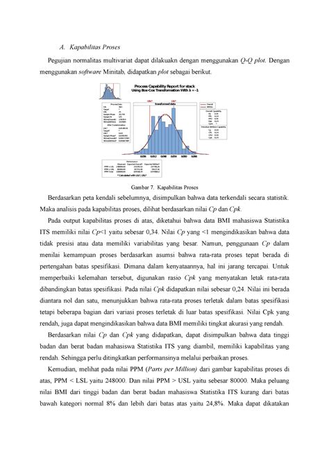 Pks Analisis Body Mass Index Kapabilitas Proses A Kapabilitas Proses Pegujian Normalitas