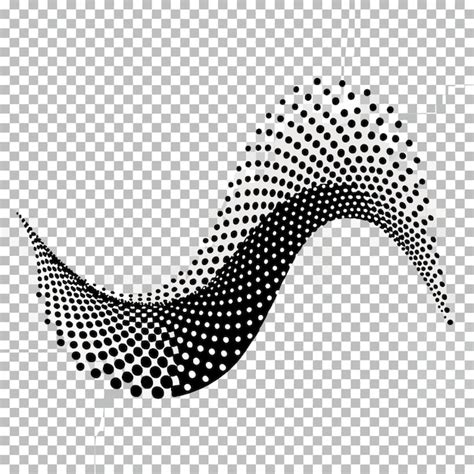 Flowing Dots Particles Wave Pattern 3d Curve Halftone Black Gradient Curve Shape Isolated On
