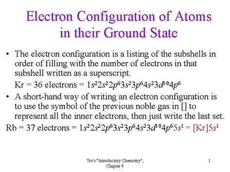 Electron Configuration Of Atoms In Their Ground State