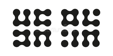 Metaball Icons Connected Dots Signs Integration Abstract Symbol Circles Simple Pattern Stock