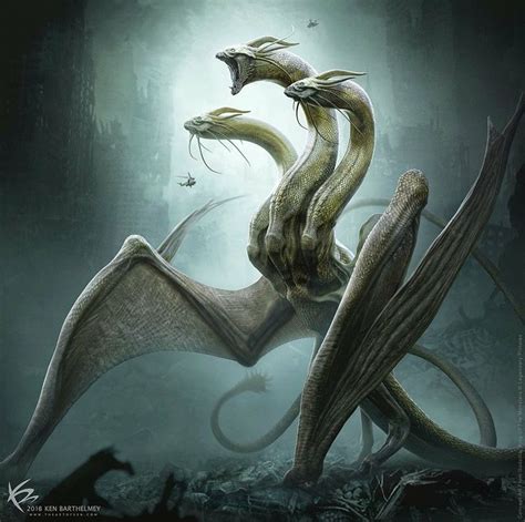 Godzilla Kotm King Ghidorah Concept Art By Ken Barthelemy King