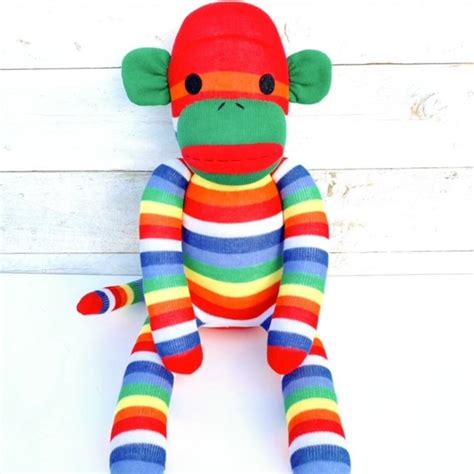 Wesley The Classic Sock Monkey Soft Toy Softie Sock Softie Sock