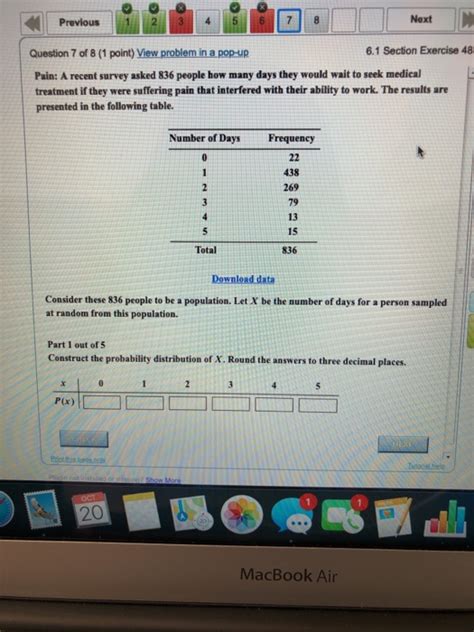 solved previous next question 7 of 8 1 point view problem