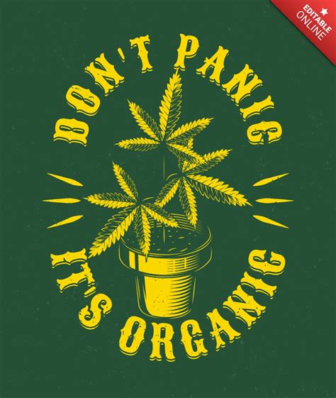 Cannabis In A Pot T Shirt Design Template Free Design Template